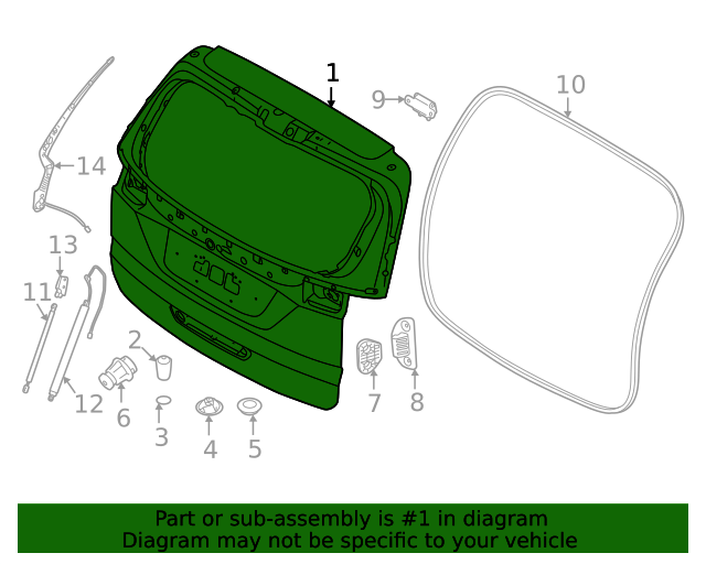 72800-R0130 - Lift Gate 2022-2024 Kia Carnival | Kia.Parts Store