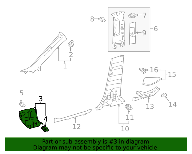 2018 Toyota C-HR Cowl Trim 62112-F4010-C0 | Toyota Parts Center