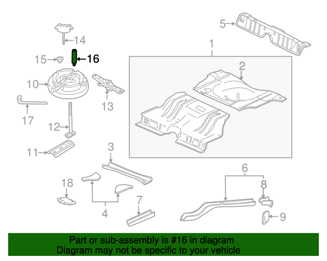2000-2007 Chevrolet Jack Stowage Retainer 10423240 GM | GMPartsDirect.com