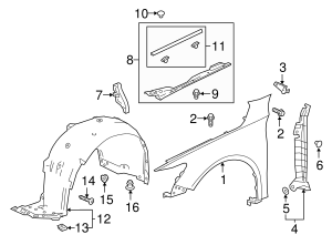 74105-TVA-A00 - Enclosure, R Front Fender - 2018-2020 Honda Accord ...
