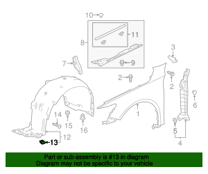 90605-T0A-003 - Fender Liner U-Nut 2016-2024 Honda | Honda Parts Online