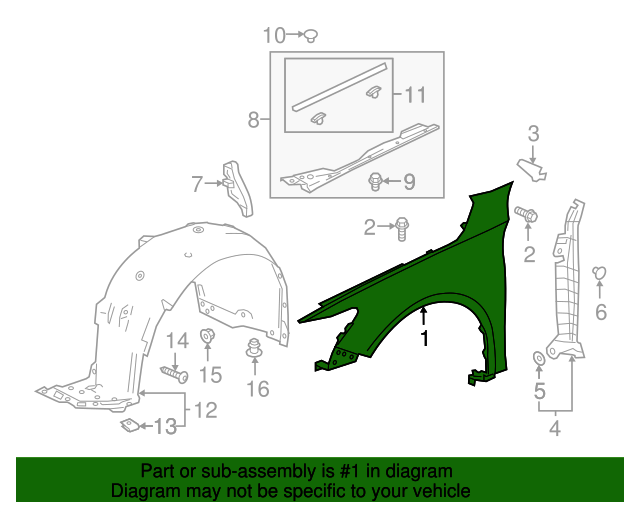 2018-2020 Honda Accord Panel, L Front Fender 60260-TVA-A00ZZ | Honda ...