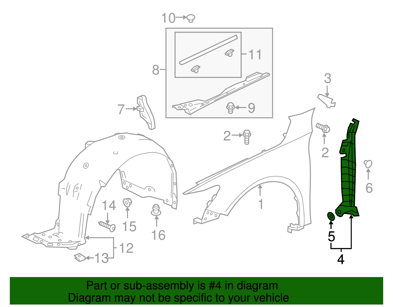 74155-TVA-A00 - 2018-2022 Honda Accord - Enclosure L Front Fender ...
