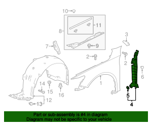 74105-TVA-A00 - Enclosure, R Front Fender - 2018-2020 Honda Accord ...