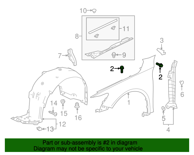 93405-06016-08 - Fender Bolt 1997-2024 Honda | Honda Parts Online