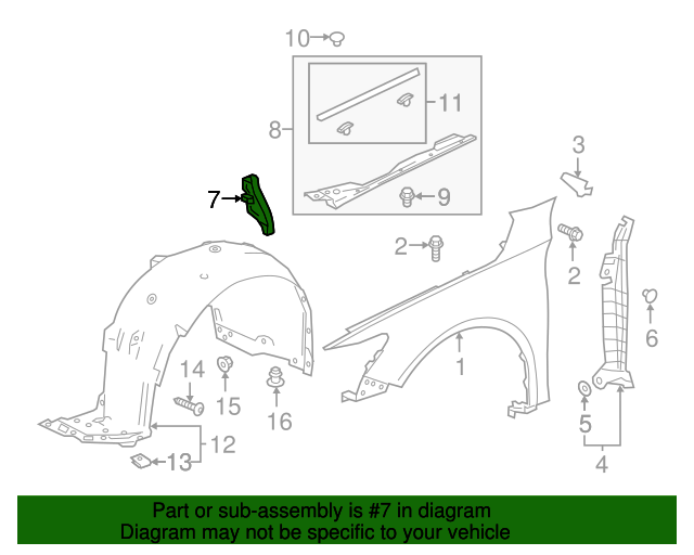 2018-2022 Honda Accord Side Seal 74310-TVA-A01 | Honda Factory Parts