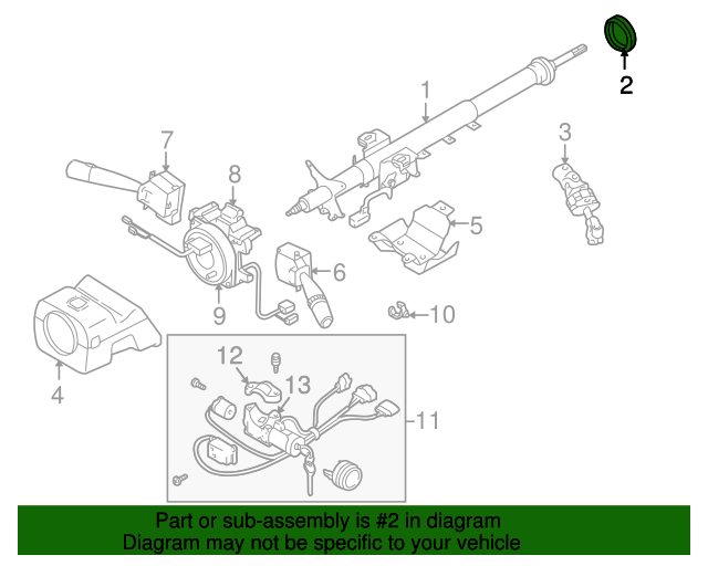 1998-2008 Subaru Column Assembly Lower Bushing 34361FC000 | TascaParts.com