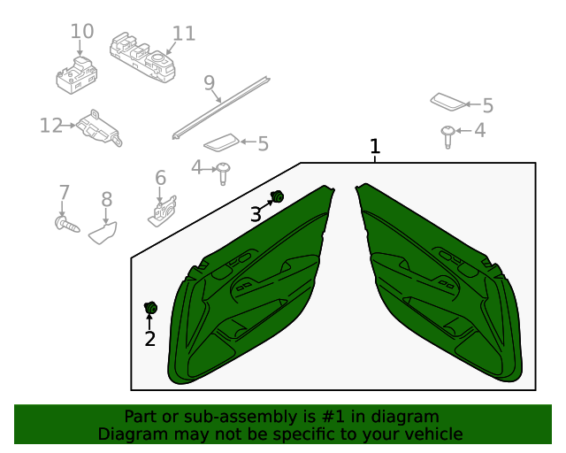 Hyundai - 82306-G9CC0-RGE - Door Trim Panel - 2019 Genesis G70 | OEM ...