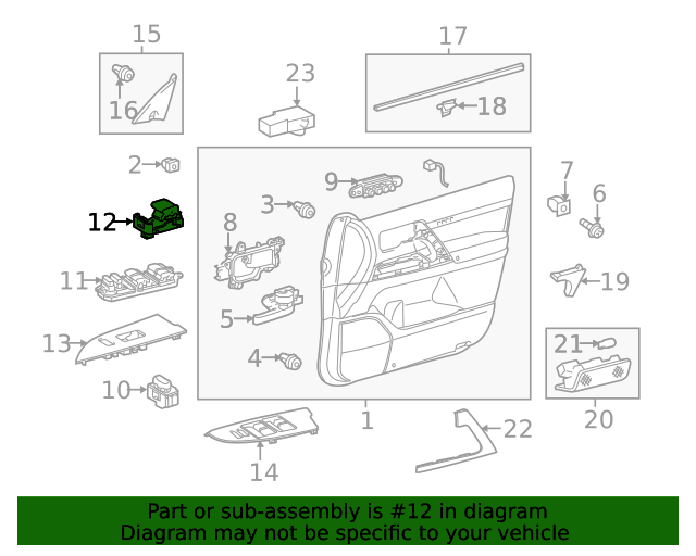 2015 Toyota Land Cruiser Door Window Switch 84040-60220 | Toyota Parts
