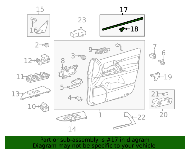 2008-2021 Toyota Land Cruiser Belt Weather-Strip 68171-60070 | Toyota ...