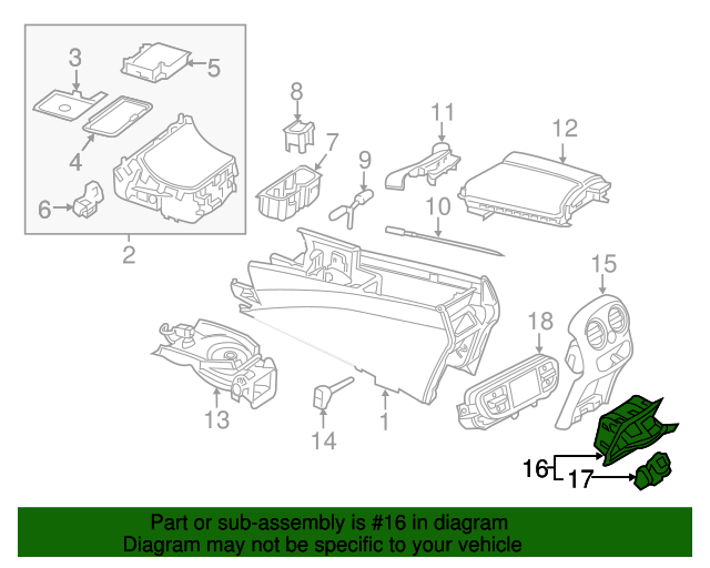 205-680-04-91-9051 - Rear Compartment 2015-2020 Mercedes-Benz ...
