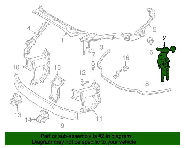 2003-2009 Mercedes-Benz Radiator Support Tie Bar 211-620-04-16 ...