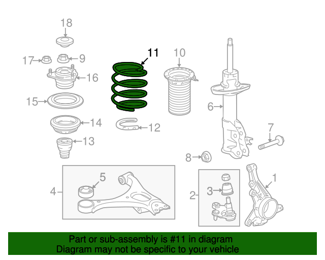 51406-TR0-A31 - Spring, L Front - 2013-2015 Honda Civic | Honda Factory ...