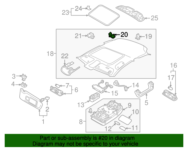 8K9-867-289 - Headliner Clamp 2009-2020 Audi | Audi OEM Parts