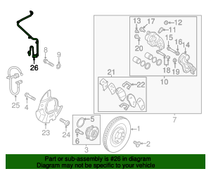 95670-2W000 - ABS Wheel Speed Sensor 2013-2019 Hyundai ...