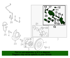 58180-2WA00 - Caliper - 2013-2016 Hyundai Santa Fe | OEM Hyundai Parts ...