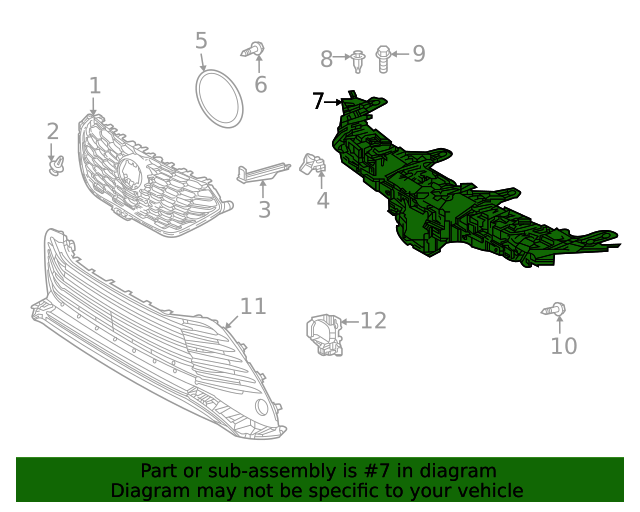 53115-0E040 - Grille Bracket - 2023 Toyota Highlander | OEM Genuine ...