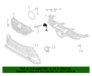 2023 Toyota Highlander Upper Grille Lower Retainer 52526-0E010 | Toyota ...