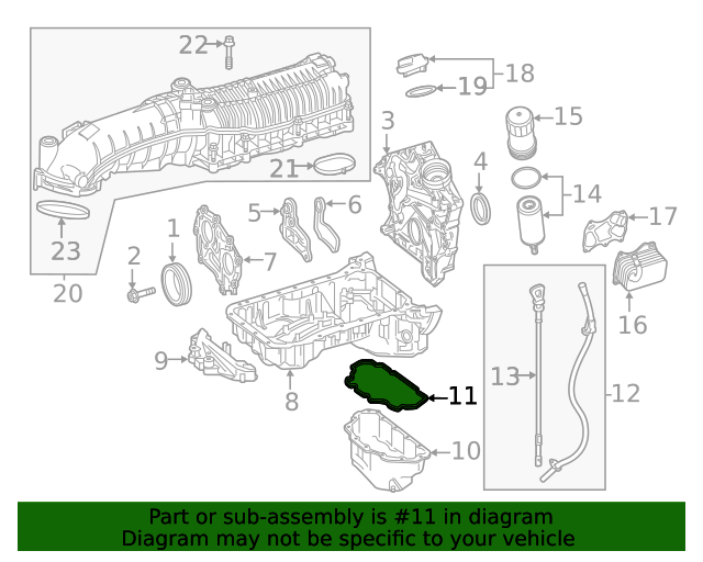 2015-2020 Mercedes-Benz Engine Oil Pan Gasket 276-014-18-00-64 ...