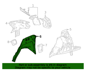 2021-2024 Chevrolet Trailblazer Driver Side Lower Inner Quarter Panel ...