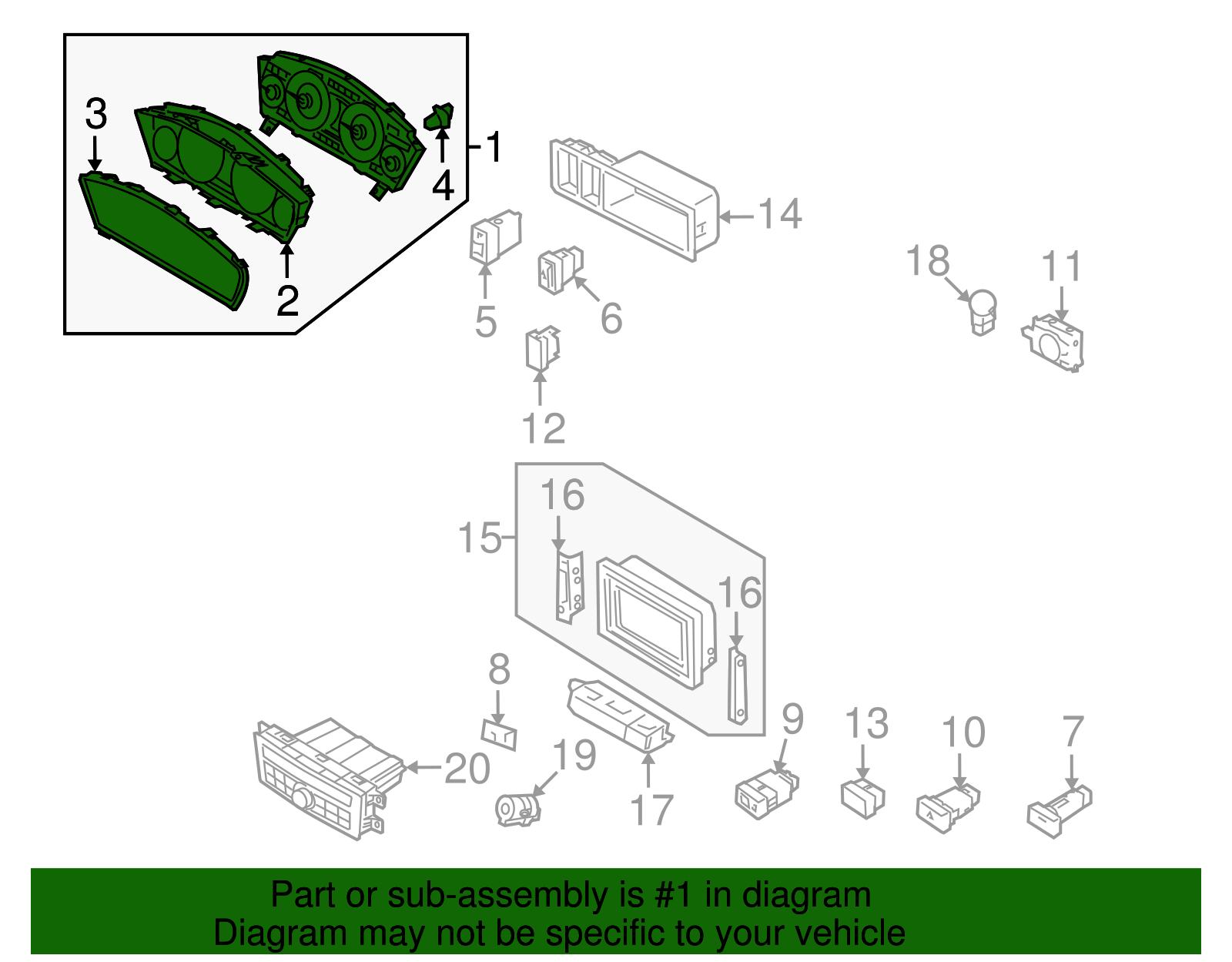 94011-3F073 - Cluster Assembly 2009 Kia Amanti | Kia.Parts Store