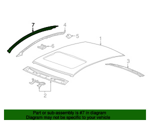 2016-2022 Chevrolet Malibu Passenger Side Roof Outer Side Rail 23236424 ...
