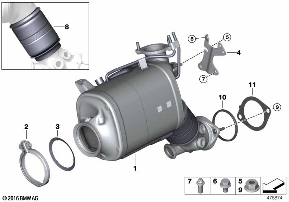 2016-2018 BMW 540dX Rp Diesel Particulate Filter 18328580684 | Retail ...