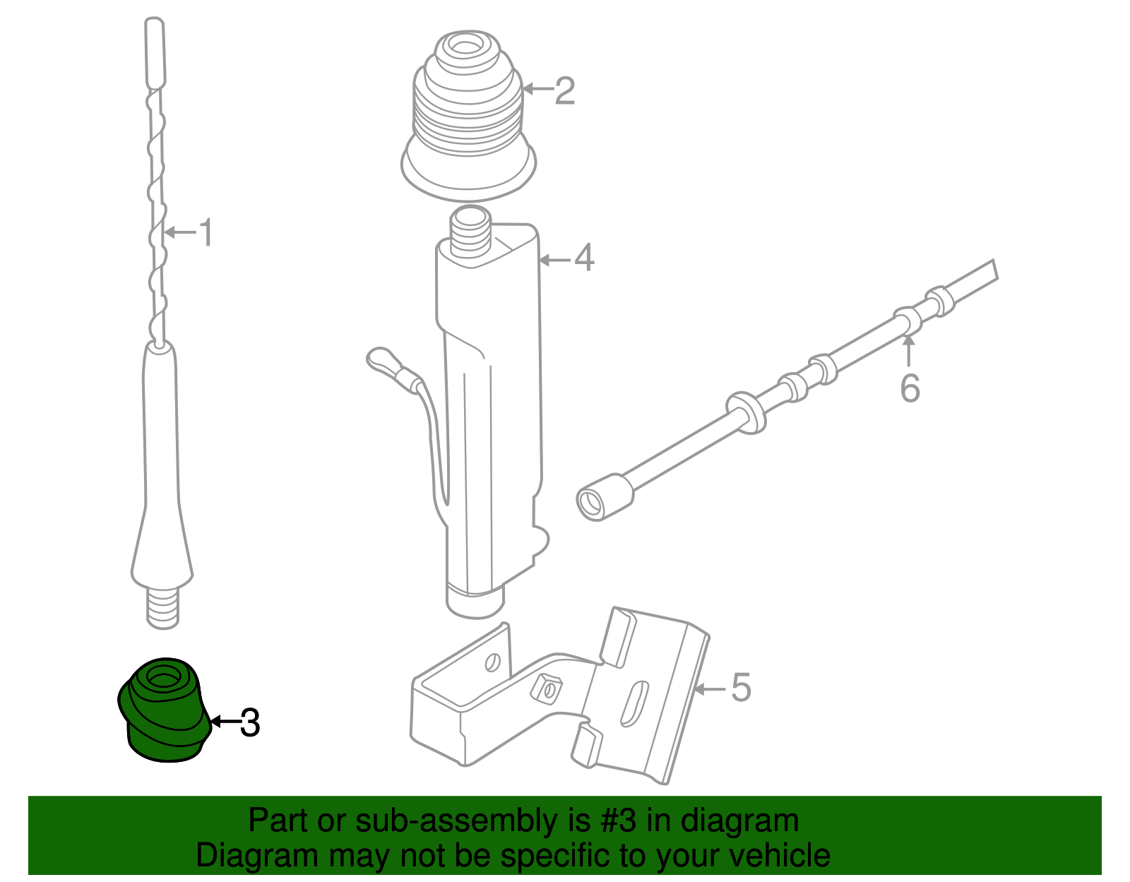 65218389698 - 1996-1999 BMW Z3 Antenna Mast Base (65-21-8-389-698 ...