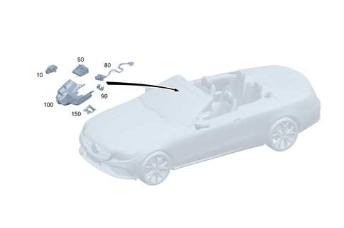 Sensors, Camera and Switch Behind Windshield for 2017 Mercedes-Benz ...