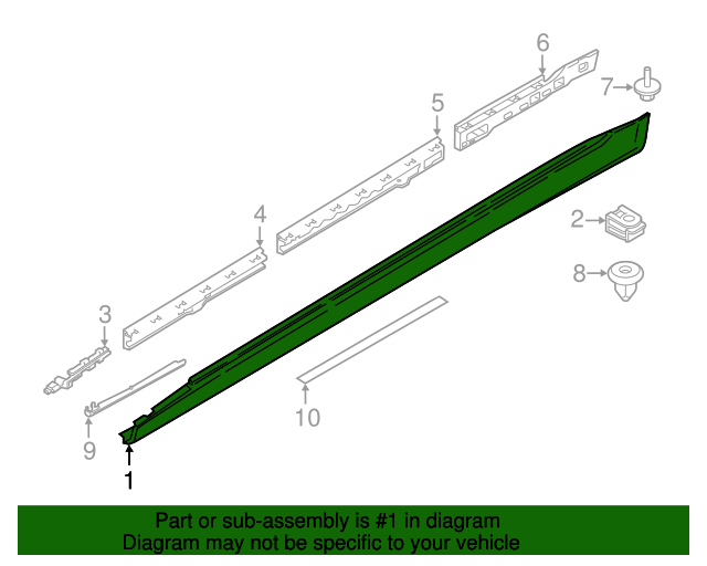 Genuine BMW 51-77-7-459-972 | Rocker Molding | FREE Shipping on Most ...