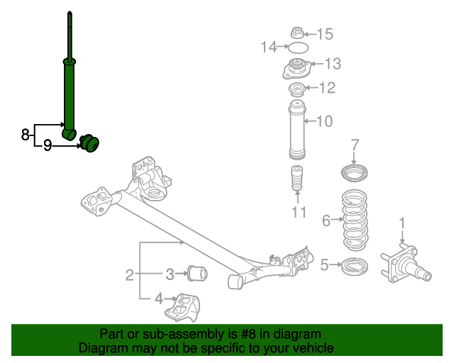 2004-2011 GM Rear Shock Absorber 96980829 GM | GMPartsDirect.com