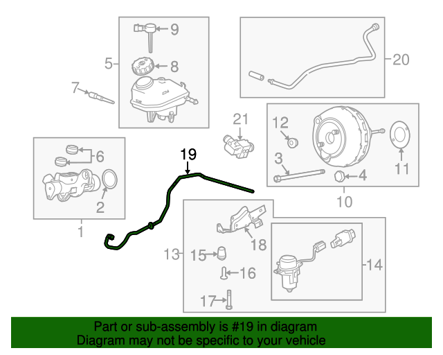 2011-2017 GM Power Brake Booster Pump Inlet Pipe Assembly 23226565 ...