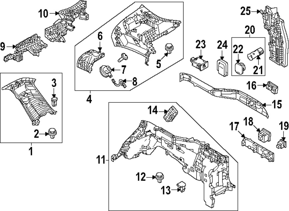 KMV6-68-290-75 - Rear Pillar Trim 2024 Mazda CX-90 | Bam Wholesale Parts