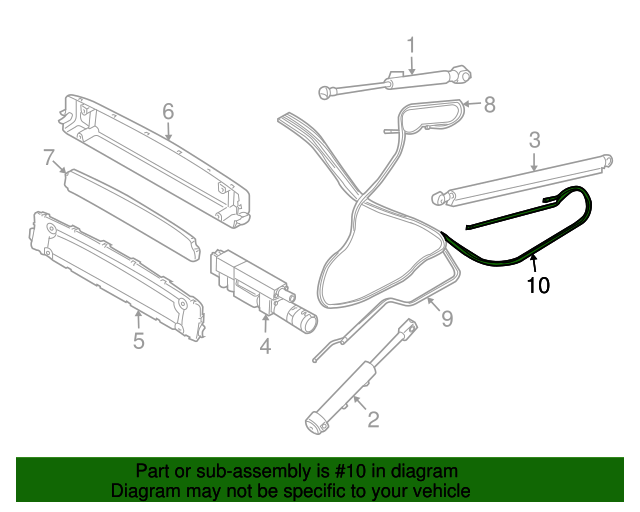 2005-2010 BMW Set of cables, folding top flap right 54-34-7-160-358 ...
