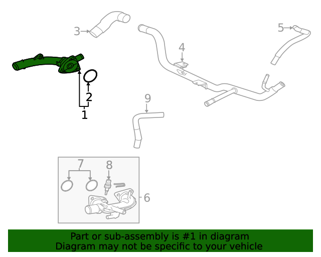 16031-31031 - Water Inlet Sub-Assembly, With Thermostat - 2017-2023 ...