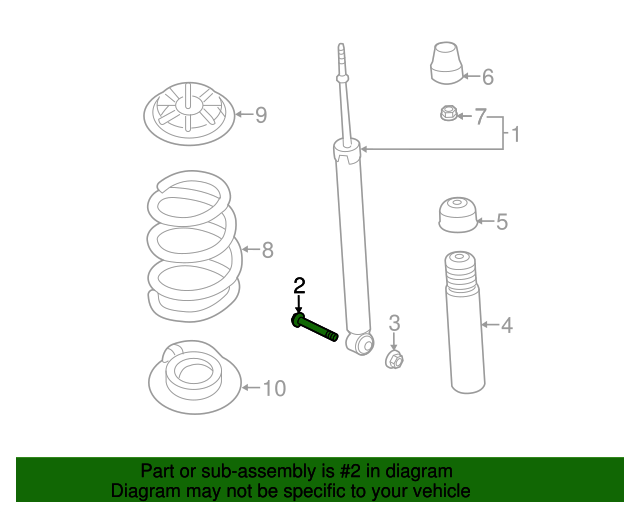 2008-2019 Nissan Shock Mount Bolt 54459-EN01A | TascaParts.com