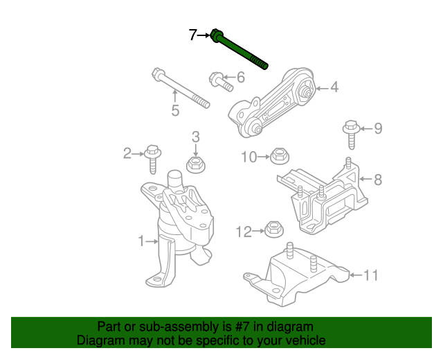 2011-2014 Mazda 2 Torque Arm Bolt 9YA0-21-00T | MazdaParts.Online