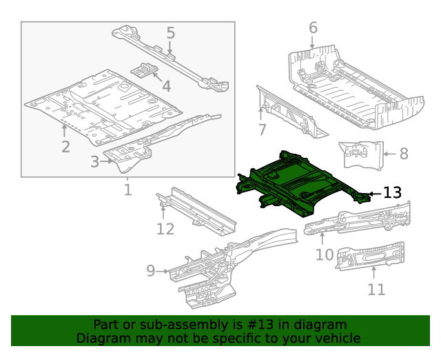 2021-2022 Toyota Sienna Rear Cross-Member 57606-08060 | Toyota Parts Center