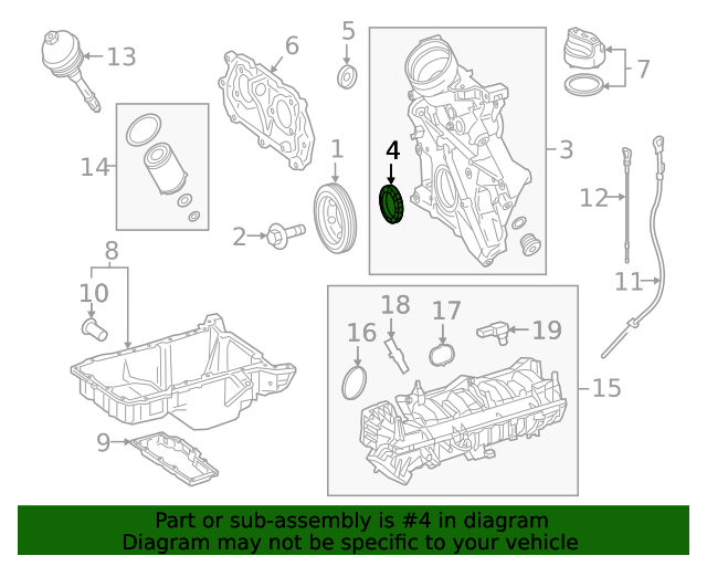 270-010-00-68 - Rear Main Seal Retainer 2016-2023 Mercedes-Benz ...