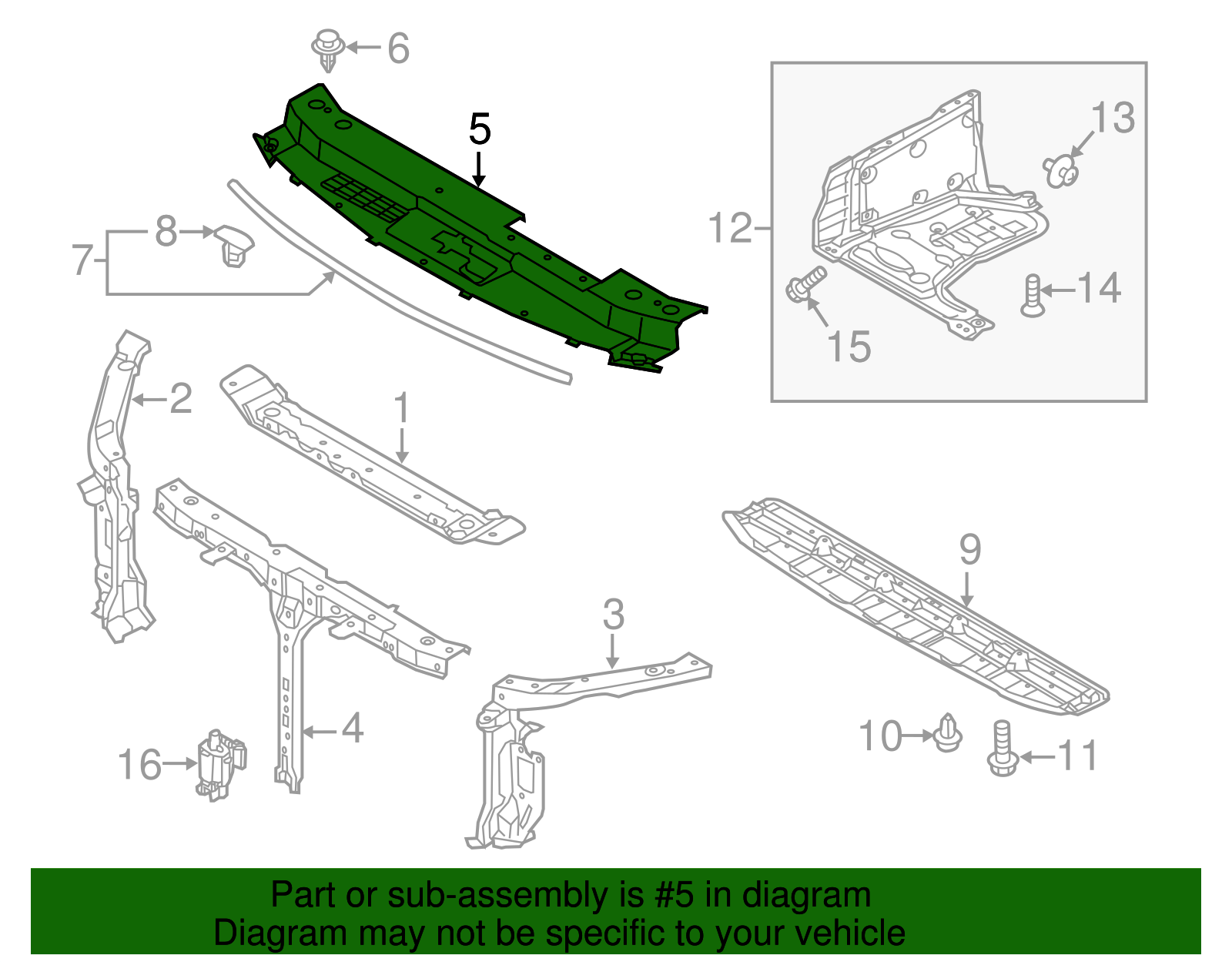 2014-2016 Kia Cadenza Sight Shield 86361 3R500 | Kia OEM Parts Online