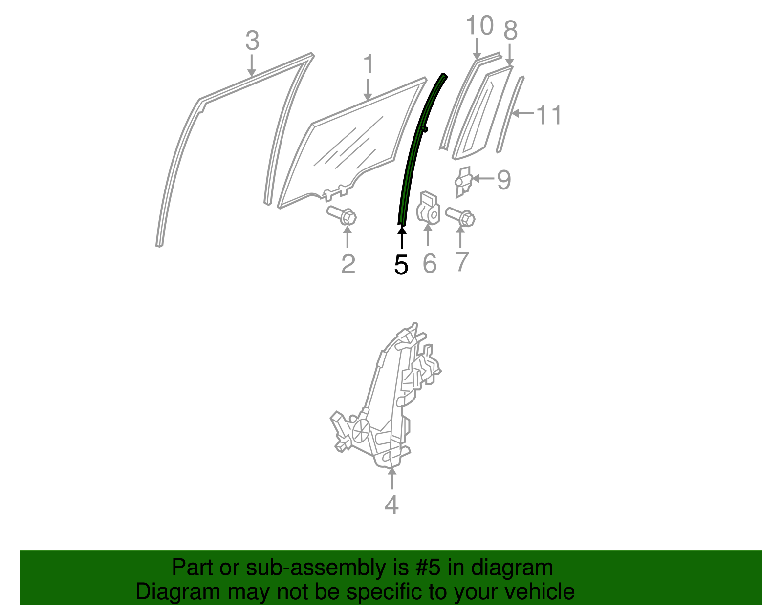 72731-SHJ-A01 - Sash Channel 2005-2010 Honda Odyssey | Honda Parts Online