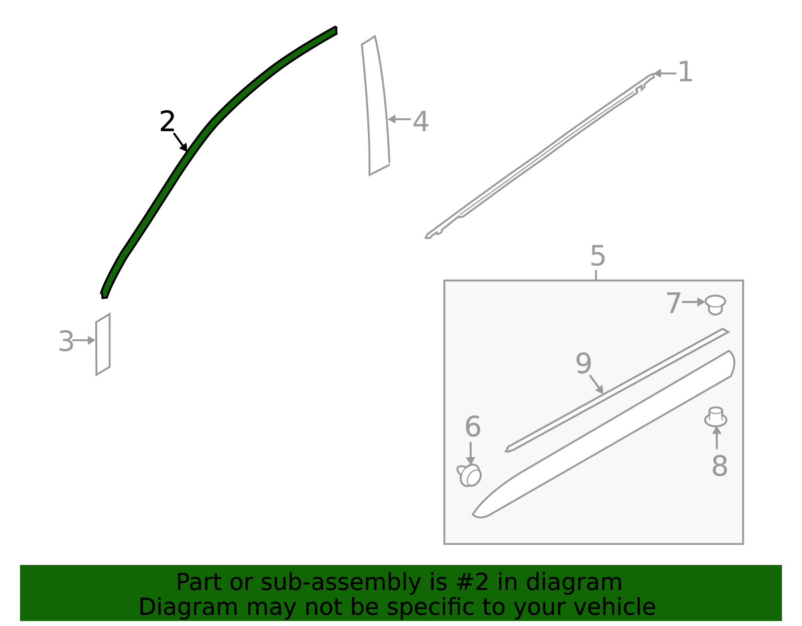 2020-2025 Subaru Upper Molding 61186AN00A | Subaru Parts Store