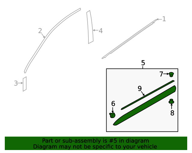 2020-2024 Subaru Outback Lower Molding 91112AN04D | Subaru Parts Guys