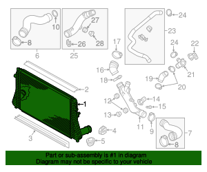 3C0-145-805-AM - Inter-Cooler 2009-2015 Audi | Audi OEM Parts