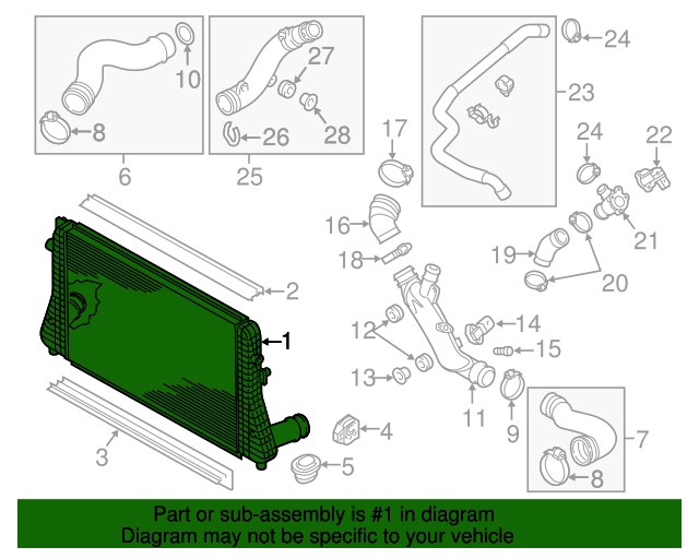 3C0-145-805-AM - Inter-Cooler 2009-2015 Audi | Audi OEM Parts
