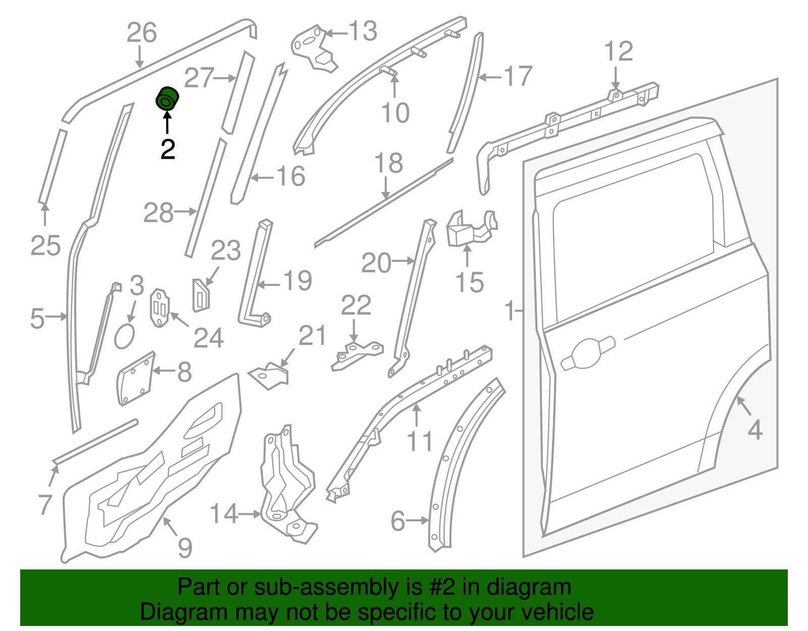 2011-2017 Nissan Quest Door Shell Bumper 82896-1JA0A | Nissan RVA
