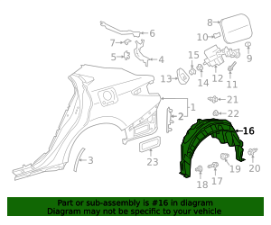 65638-06320 - Quarter Panel Splash Shield 2019-2024 Lexus | AutoNation ...