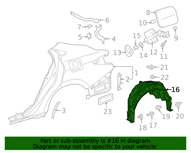 65638-06320 - Wheelhouse Liner For 2019-2023 Lexus | Lexus OE Parts