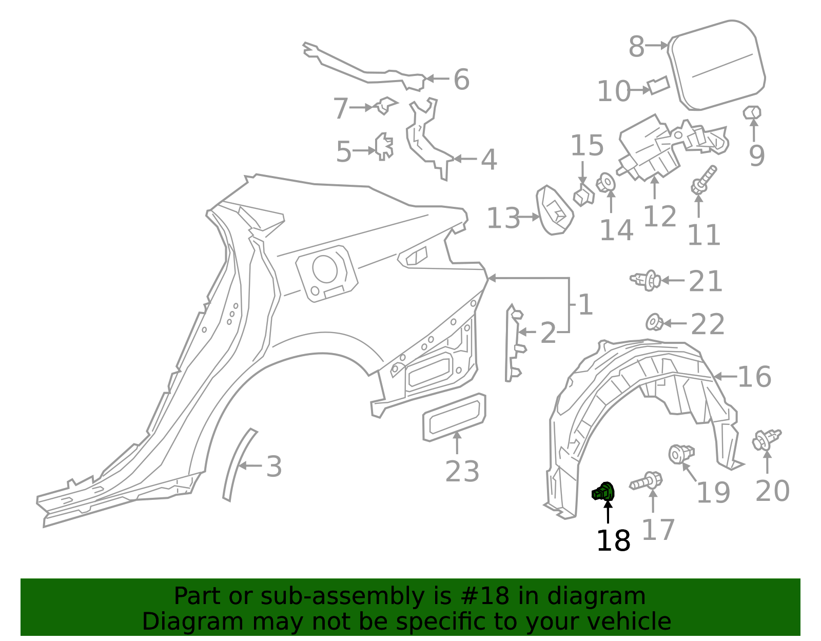 90189-A0008 - Wheelhouse Liner Grommet 2013-2025 Lexus | Lexus Parts Outlet