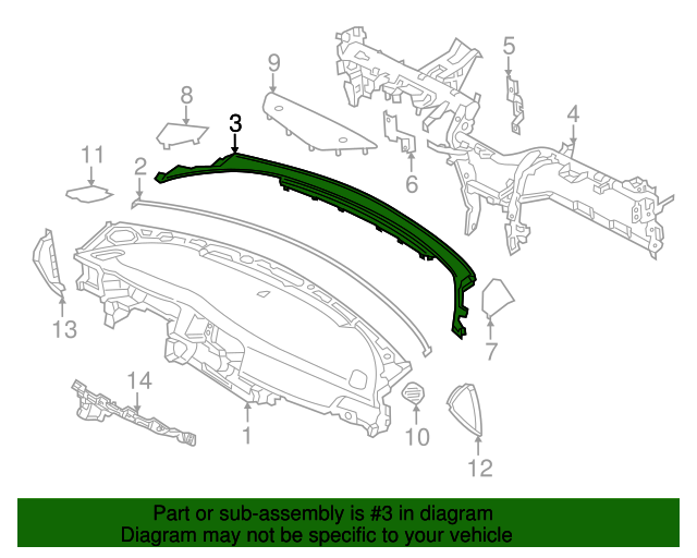 84770-D4100WK - Upper Crash Pad 2017-2020 Kia Optima | Kia.Parts Store